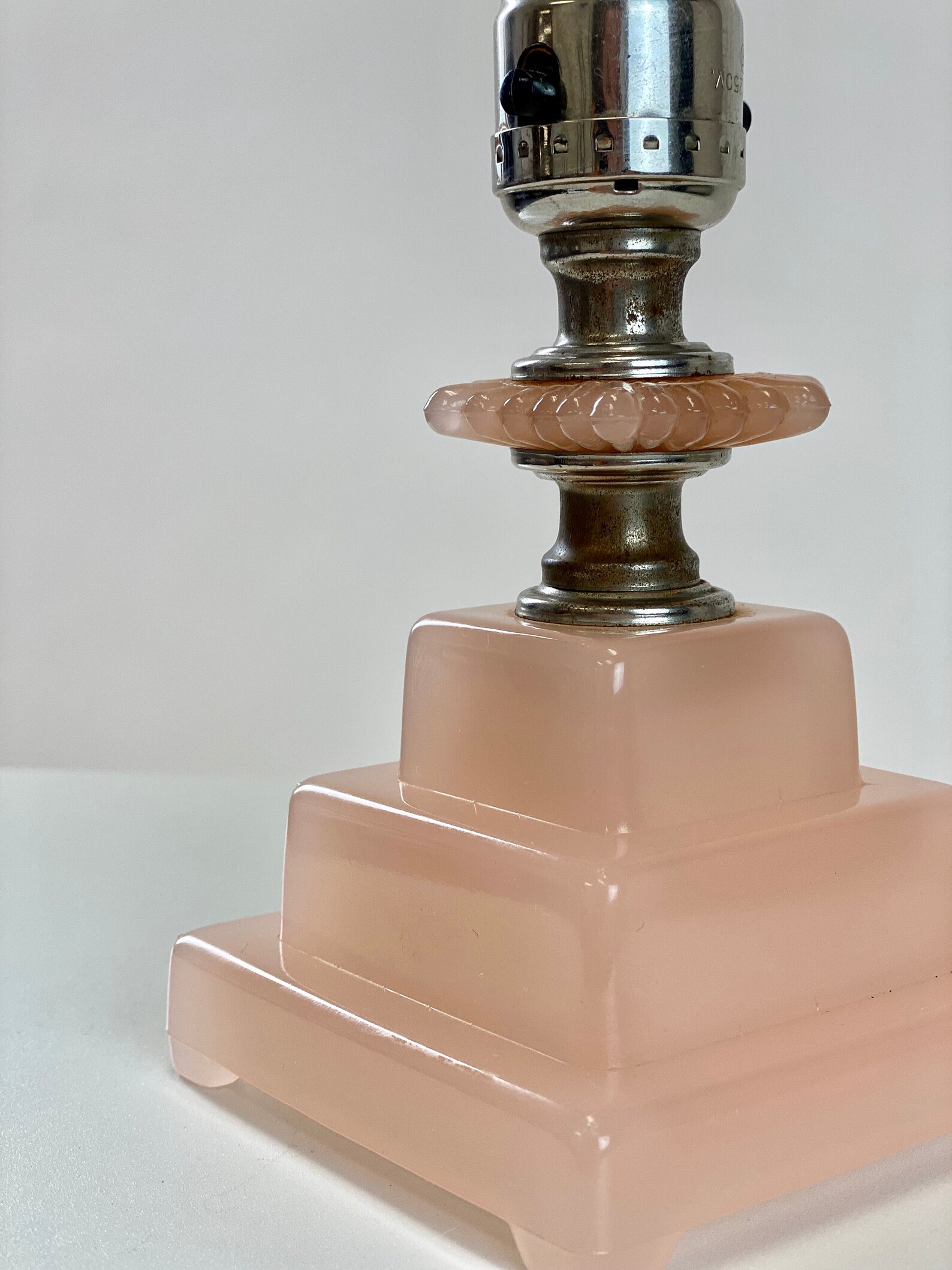 Sweet Art Deco Blush Pink Glass Lamp Girls Room Lamp - Etsy