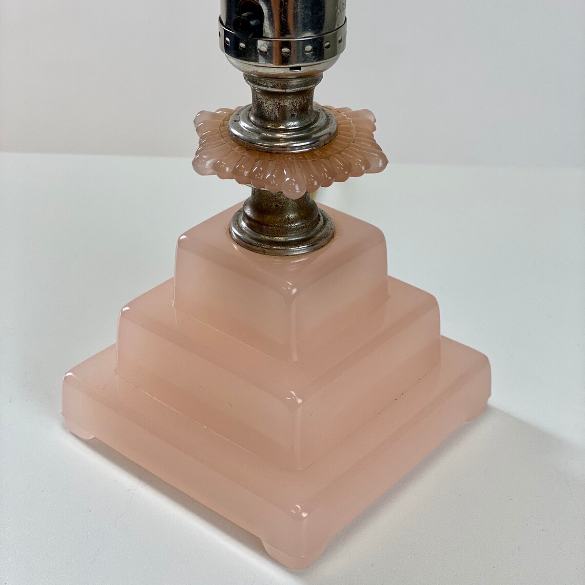 Sweet Art Deco Blush Pink Glass Lamp Girls Room Lamp - Etsy
