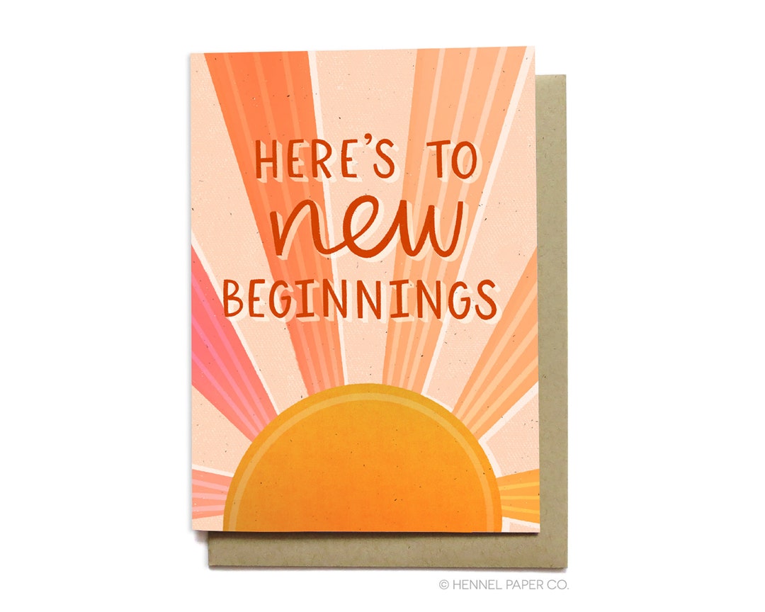 New Beginnings Card: Sunset Sympathy, Empathy Card - Etsy