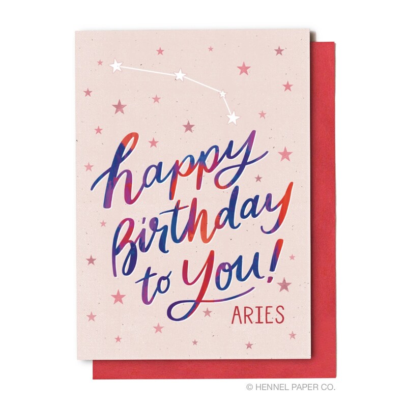 Aries Birthday Card - Etsy