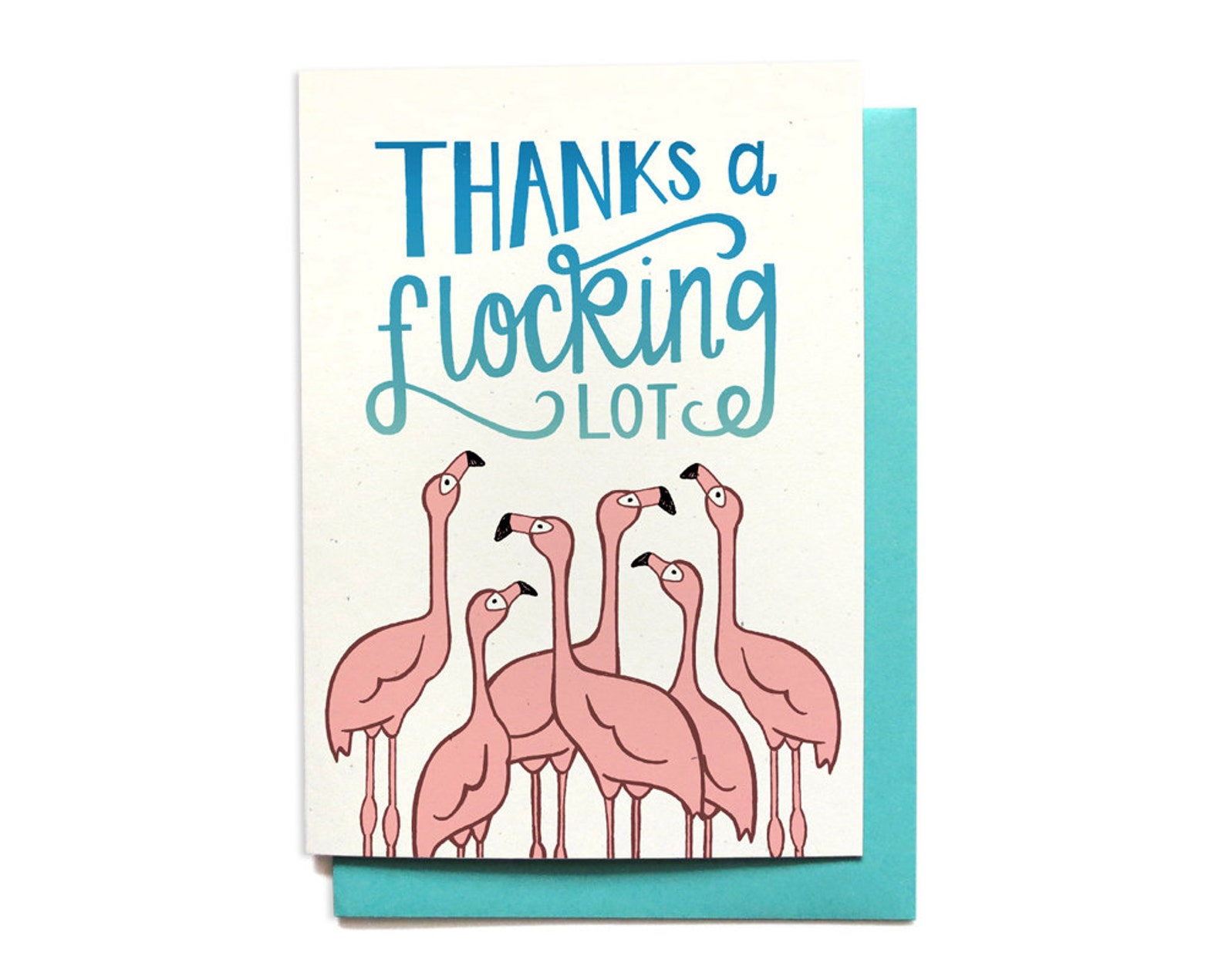 Funny Thank You Card Thanks a Flocking Lot Flamingos | Etsy