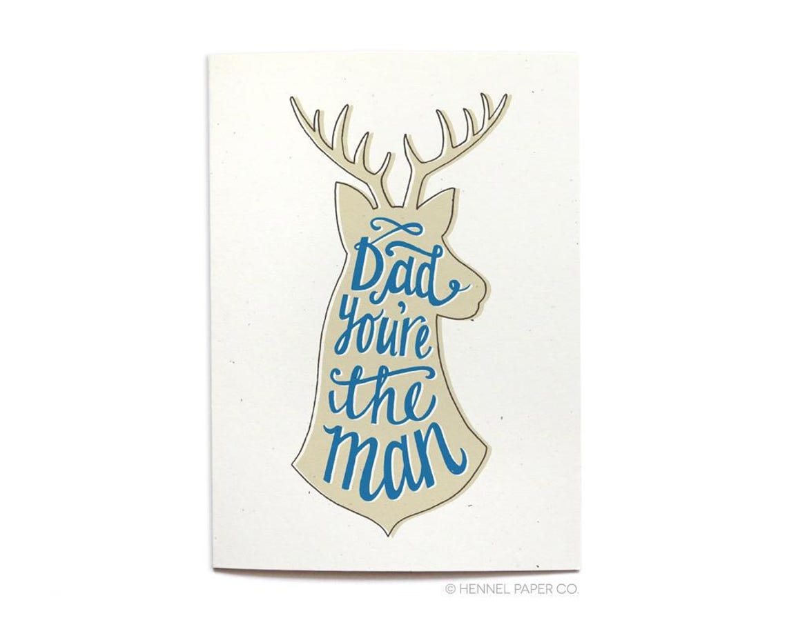 Cute Father's Day Card Dad You're the Man Deer | Etsy