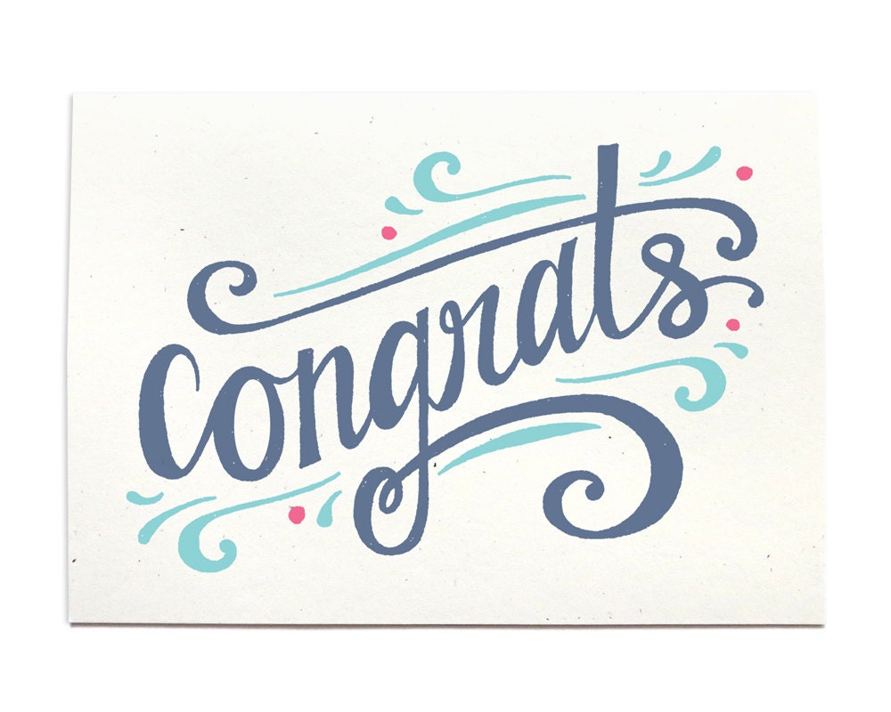 Congrats Congratulations Greeting Card Congrats Card - Etsy