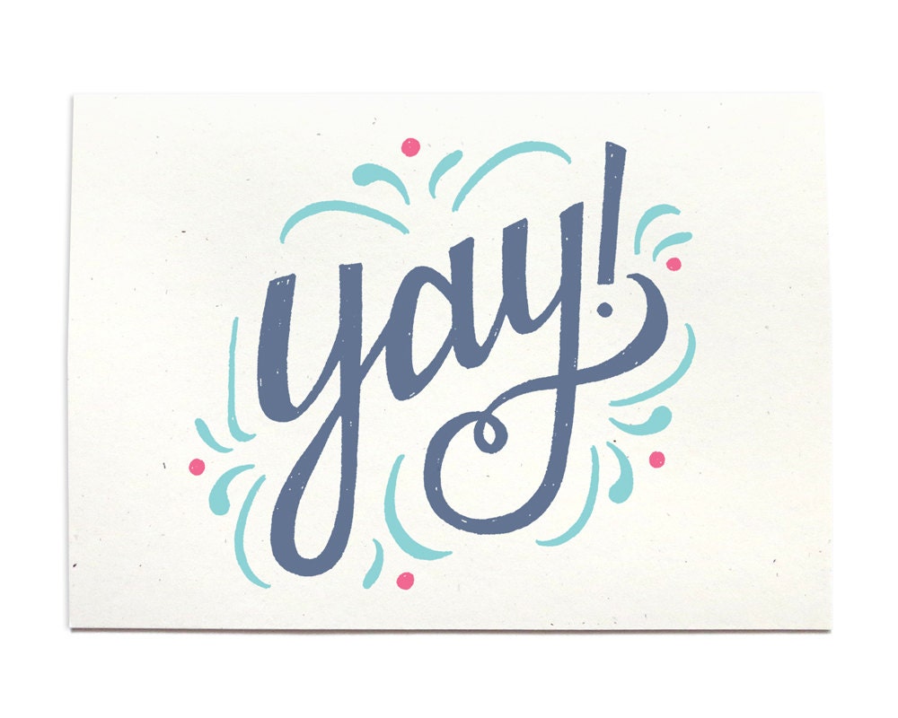 Yay! Congratulations Card: Celebration Greeting on Recycled Cardstock ...