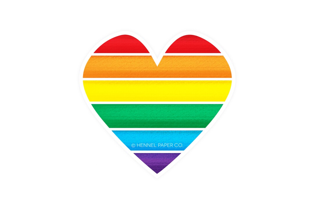 LGBT Pride Magnet - Rainbow Heart Car Magnet - Love is Love - Kitchen ...