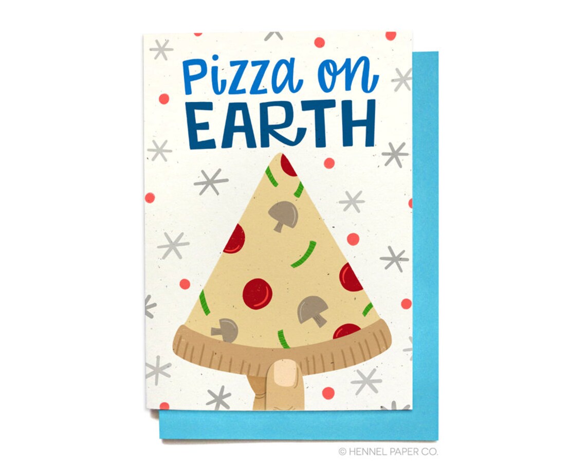 Funny Pizza Christmas Card – 'pizza on Earth' Holiday Greeting - Etsy