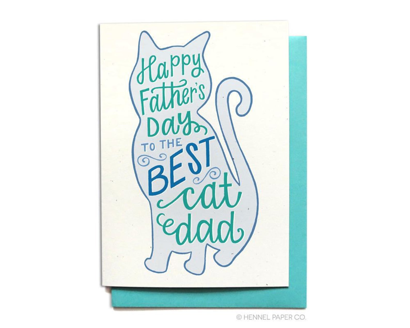 Happy Father's Day Card From the Cat - Pet Dad - Best Cat Dad - FD21 - Etsy