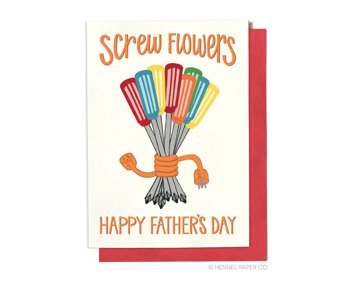 Funny Screwdriver Bouquet Father's Day Card - Etsy