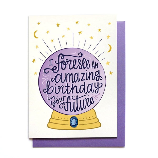 Fortune Teller Birthday Card - Etsy