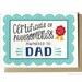 Awesome Fathers Day Card Certificate of Awesomeness Father Birthday ...