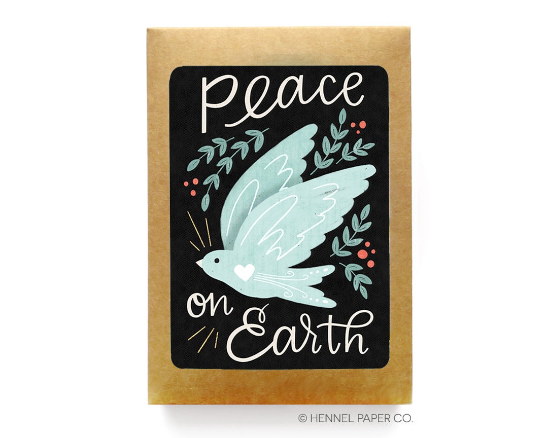 Peace on Earth Christmas Card Set: Dove Holiday Cards - Etsy