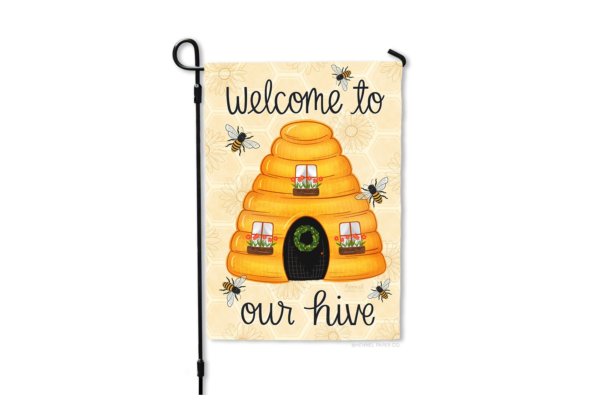 Welcome to Our Hive Garden Flag: Yellow Bee Decor, Double Sided - Etsy