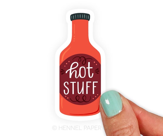 Funny Hot Stuff Sticker Hot Sauce Clear Vinyl Sticker - Etsy