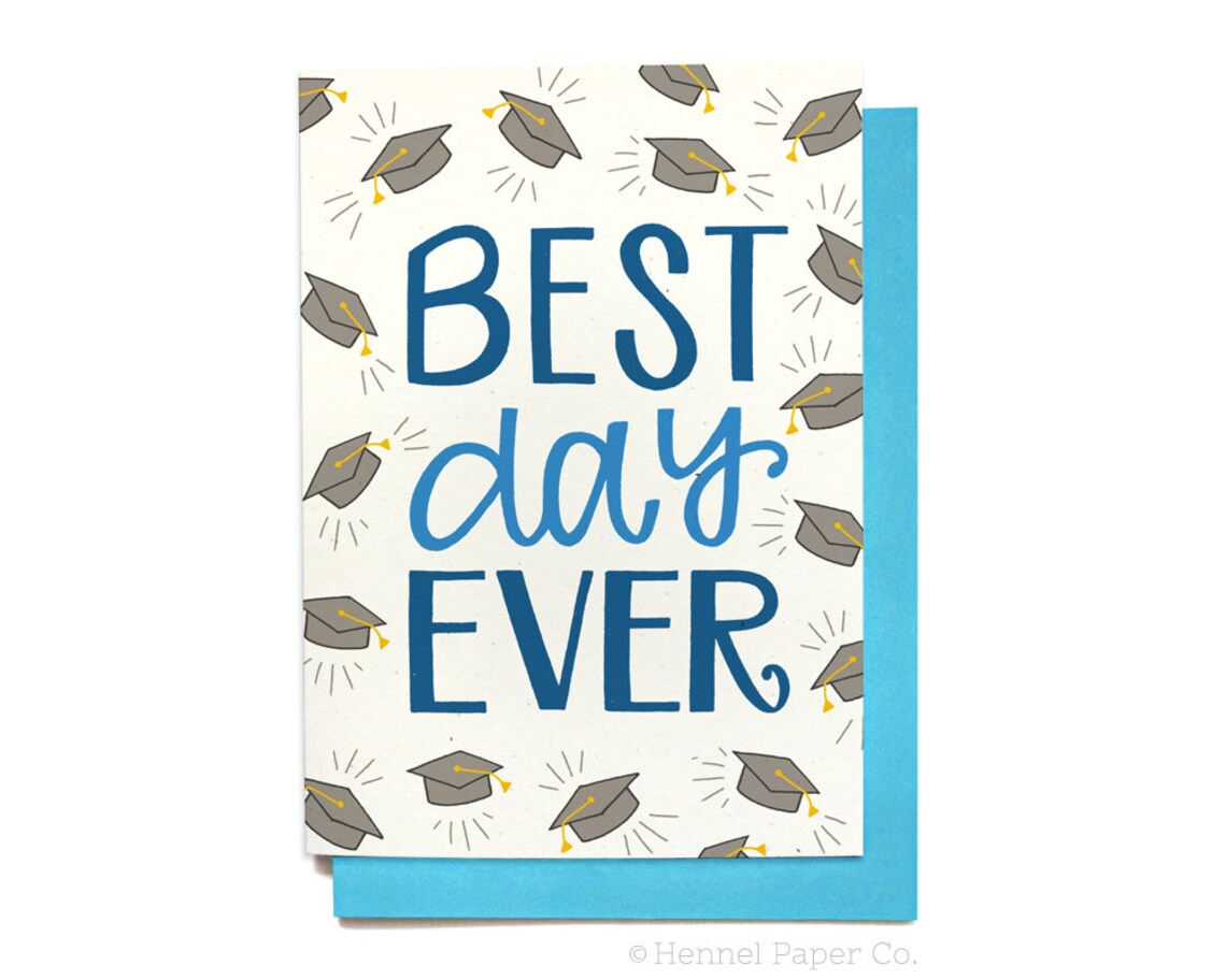 Graduation Card Best Day Ever Grad Hat Class of 2021 - Etsy