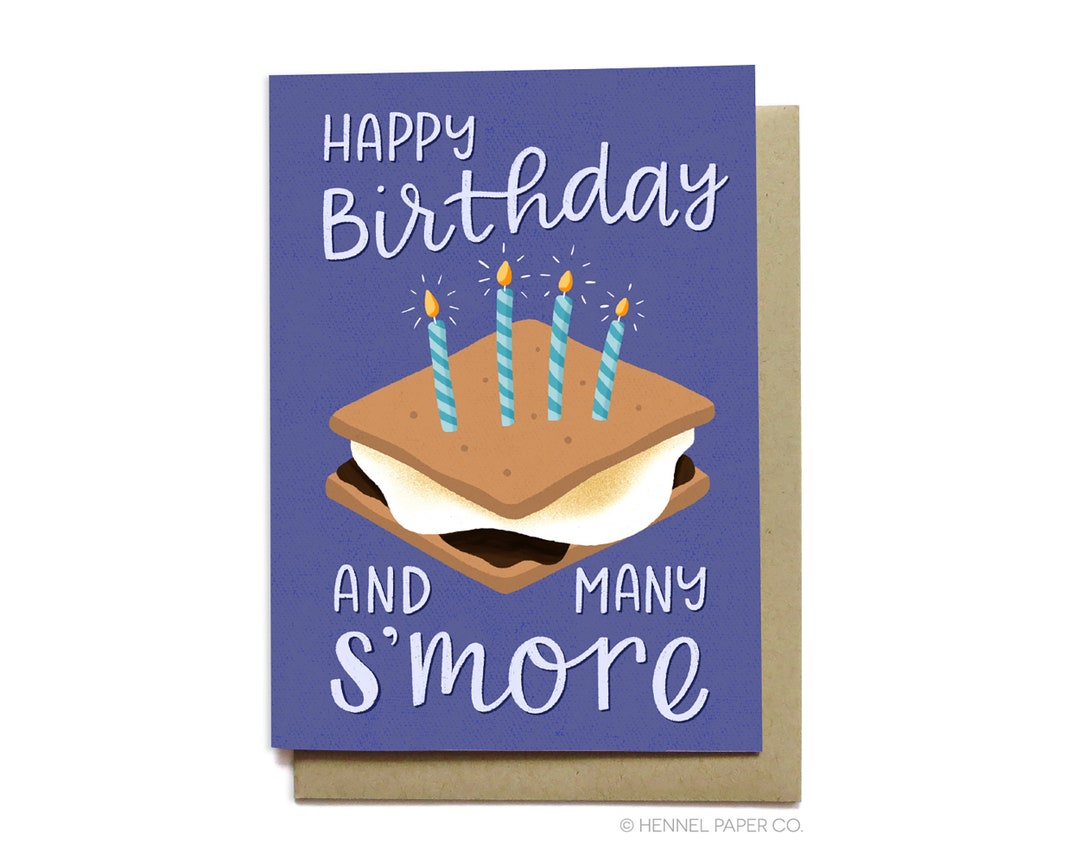 Funny S'mores Birthday Card for Spouse: Recycled Cardstock - Etsy