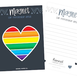 LGBT Pride Magnet - Rainbow Heart Car Magnet - Love is Love - Kitchen ...