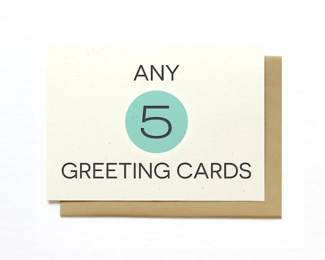 Mix and Match Any 5 Greeting Cards Assorted Greeting Cards Hennel Paper ...