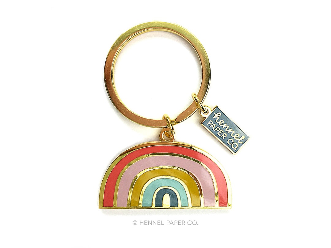Rainbow Enamel Keychain - Mothers Day Gift for Her - Best Friend Gift ...