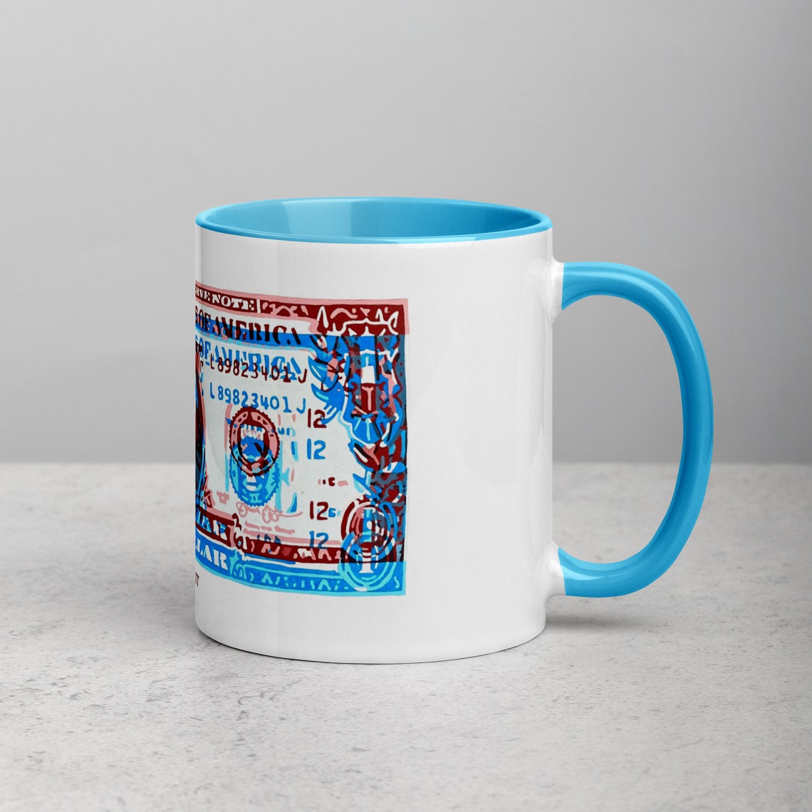 Coffee Mug Money, Coffee Mug Dollar Bill, Coffee Mug Abundance, Pop Art ...