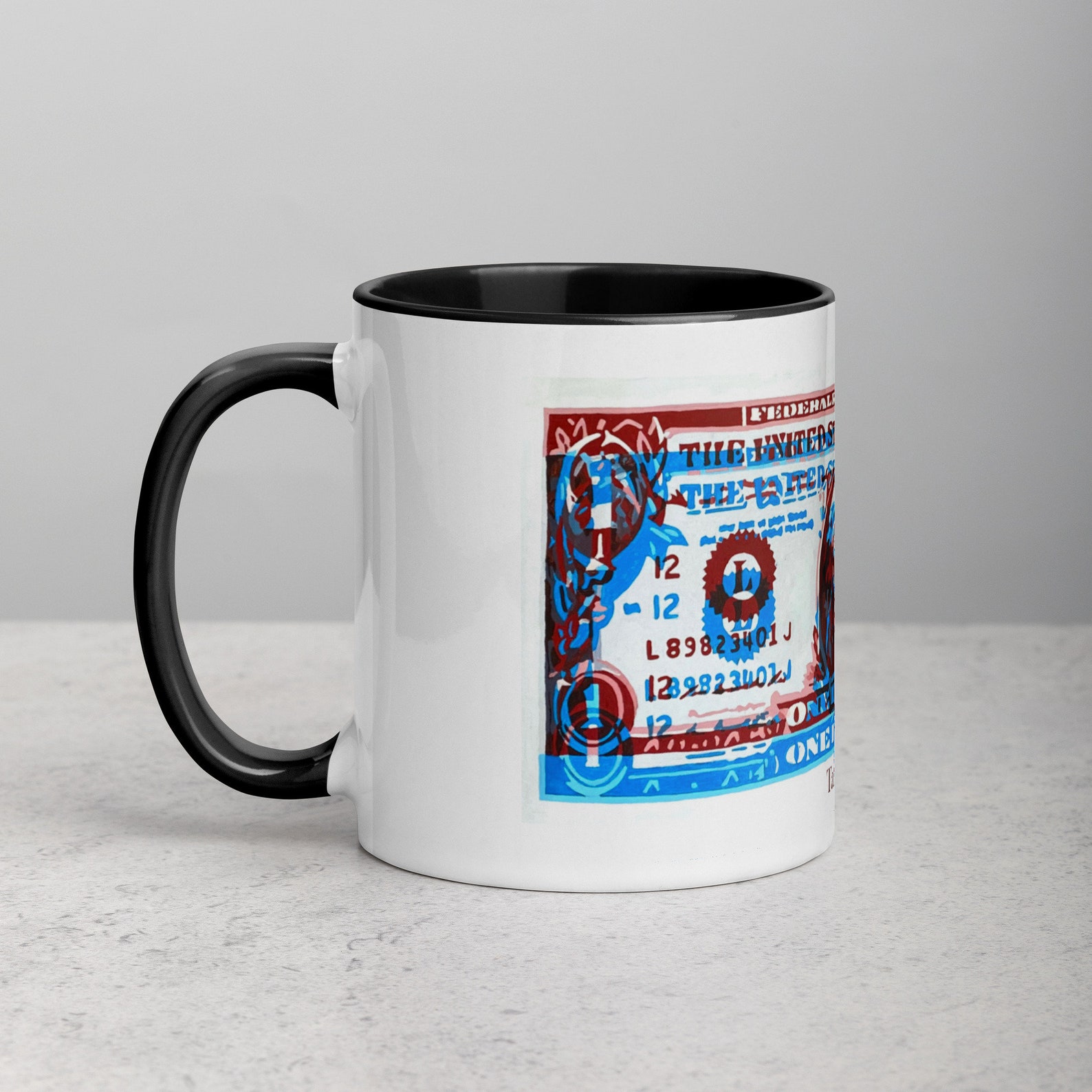 Coffee Mug Money, Coffee Mug Dollar Bill, Coffee Mug Abundance, Pop Art ...