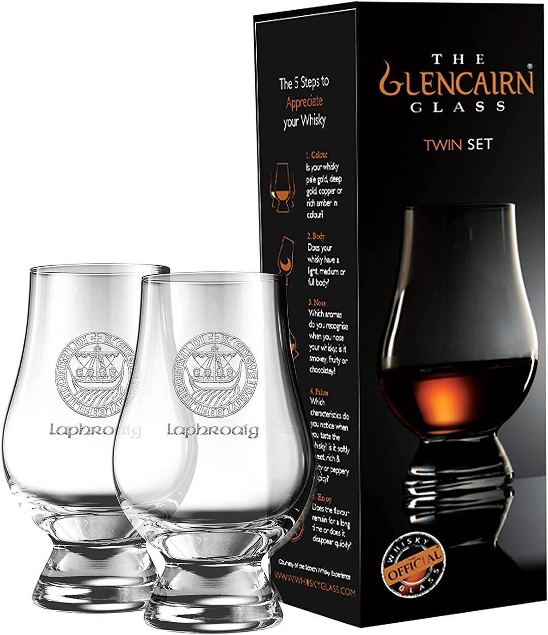 Laphroaig Islay Crest Twin Pack Glencairn Whisky Tasting Glasses - Etsy