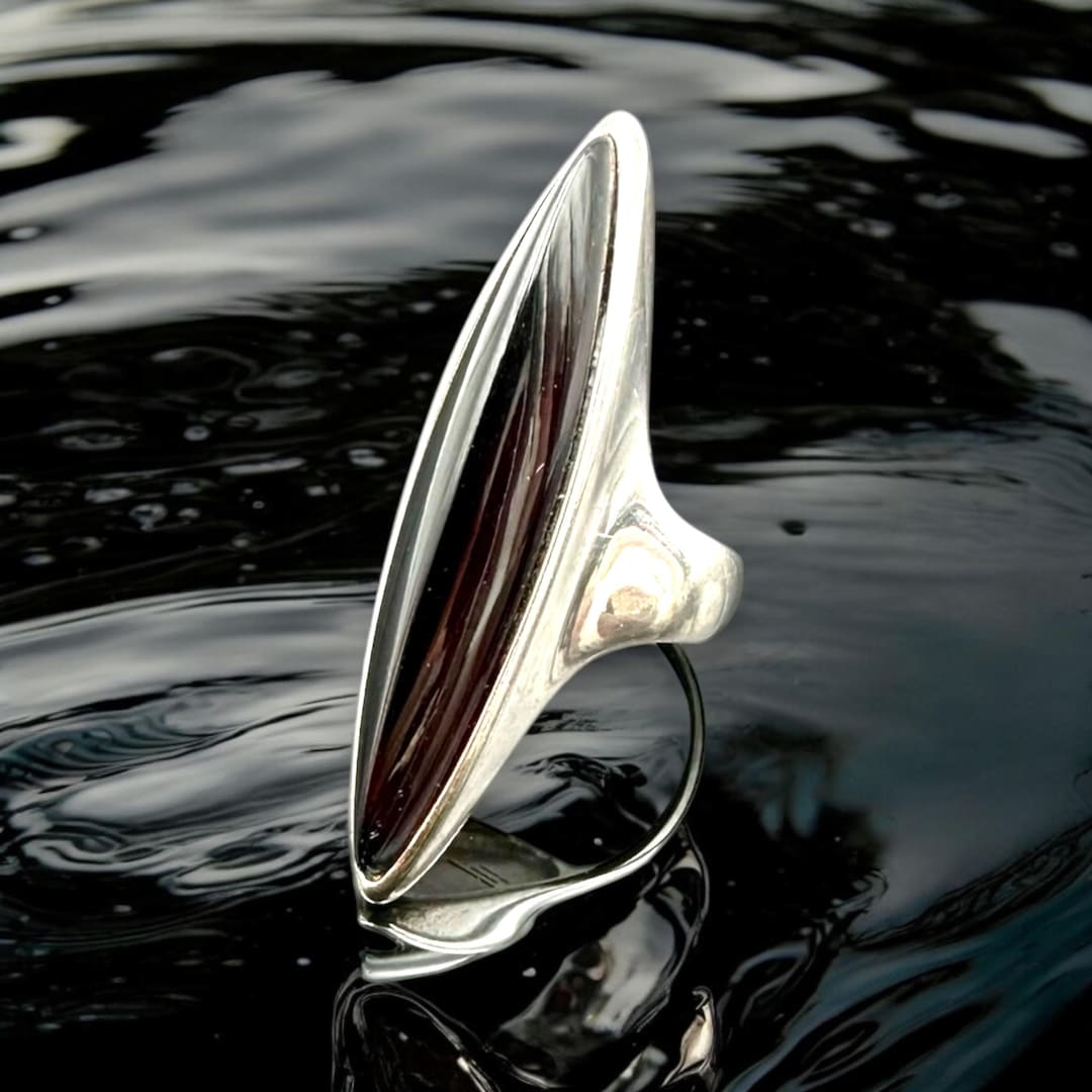 Vintage Michael Valerio Sterling Silver Ring Long Ring Statement Ring ...