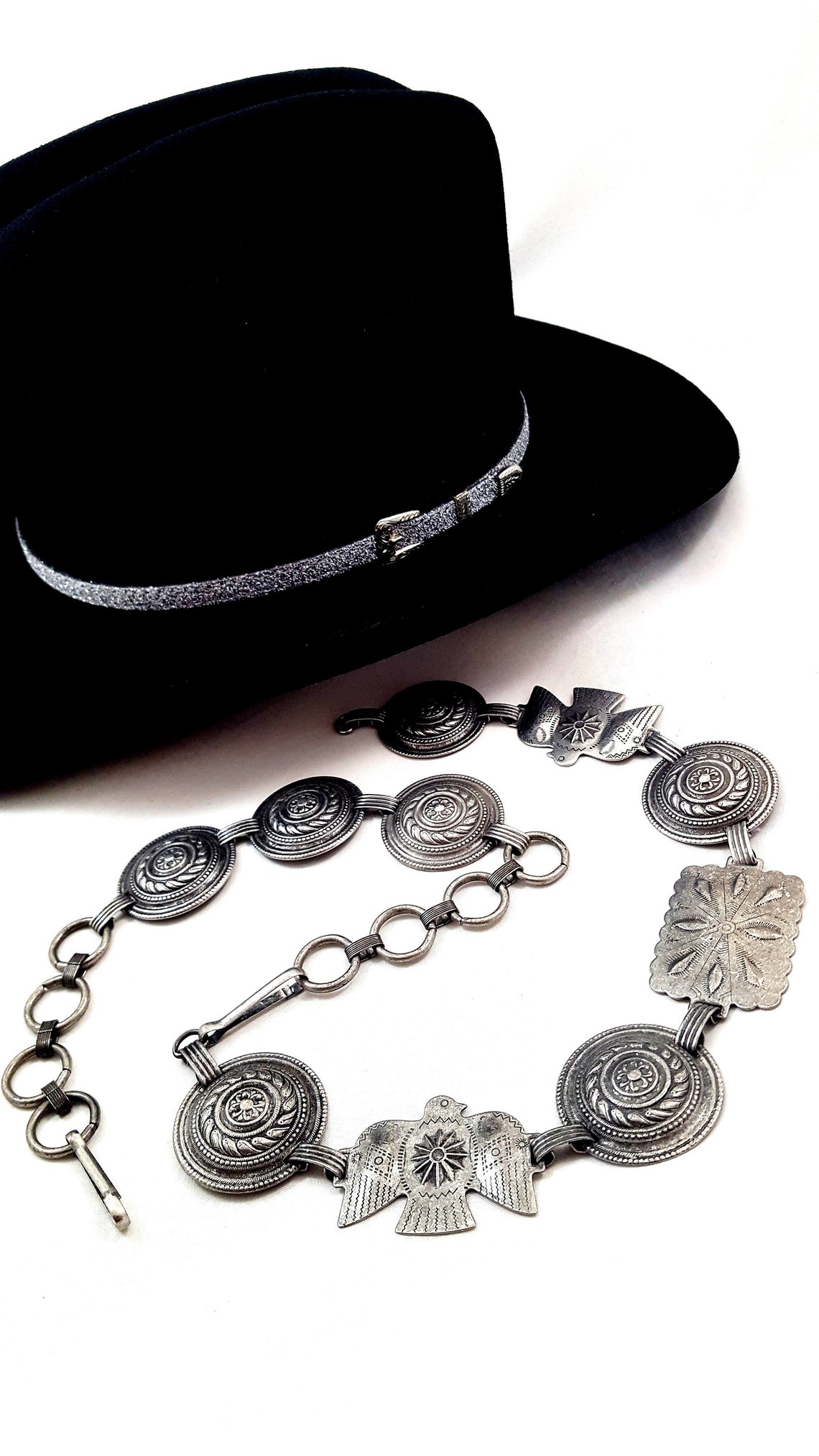 Vintage CONCHO Belt THUNDERBIRD Concho Belt Southwest Native Gifts for ...