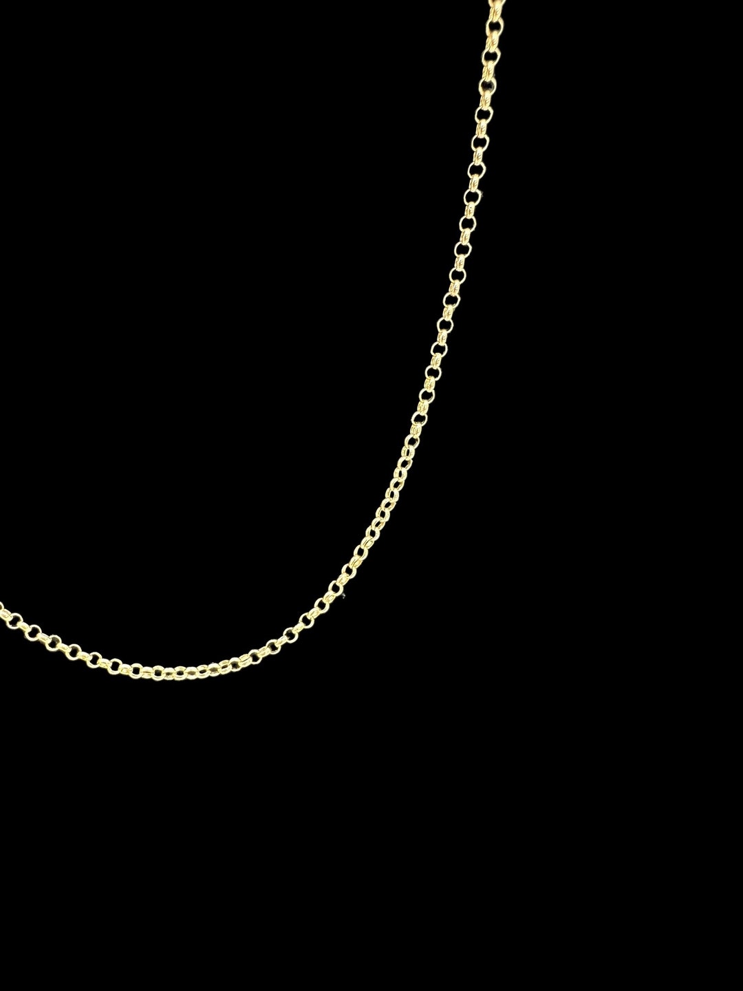Vintage 14k Gold Necklace Rolo Chain Italian Made Italy Sturdy Stack ...