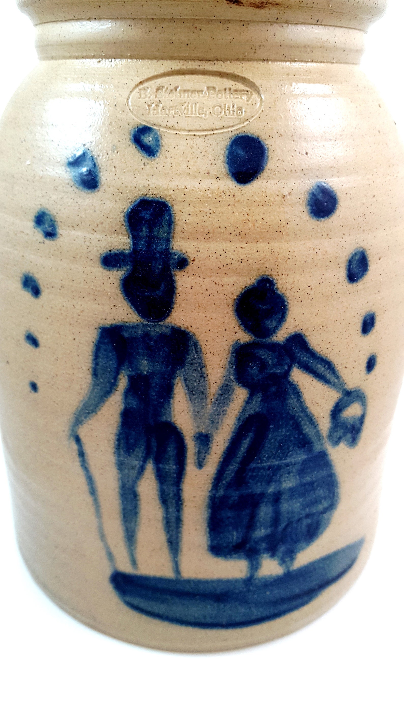 Vintage Stebner Pottery Crock Salt Glaze The Picnic LIMITED | Etsy