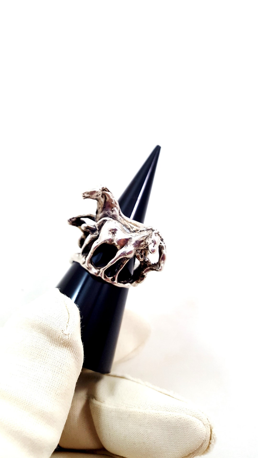 Vintage Horse Ring Sterling Silver Ring 925 Ring Artisan Ring Hand ...
