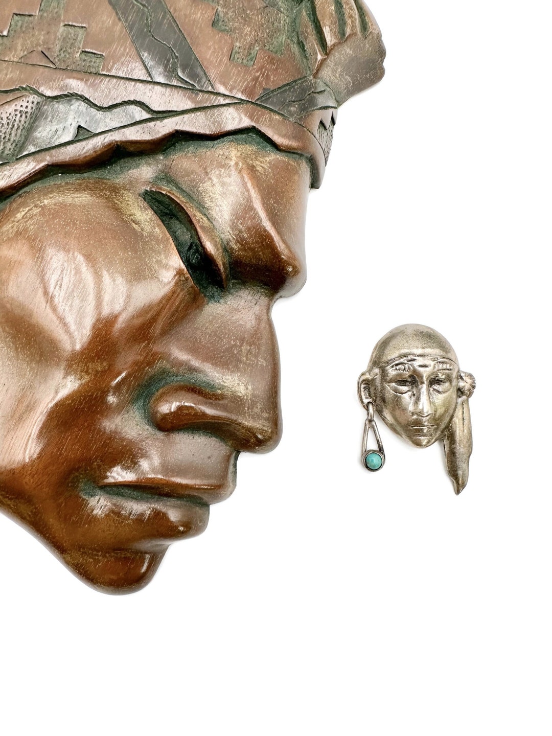 Vintage Native American Brooch Turquoise Sterling Silver Brooch Mexico ...