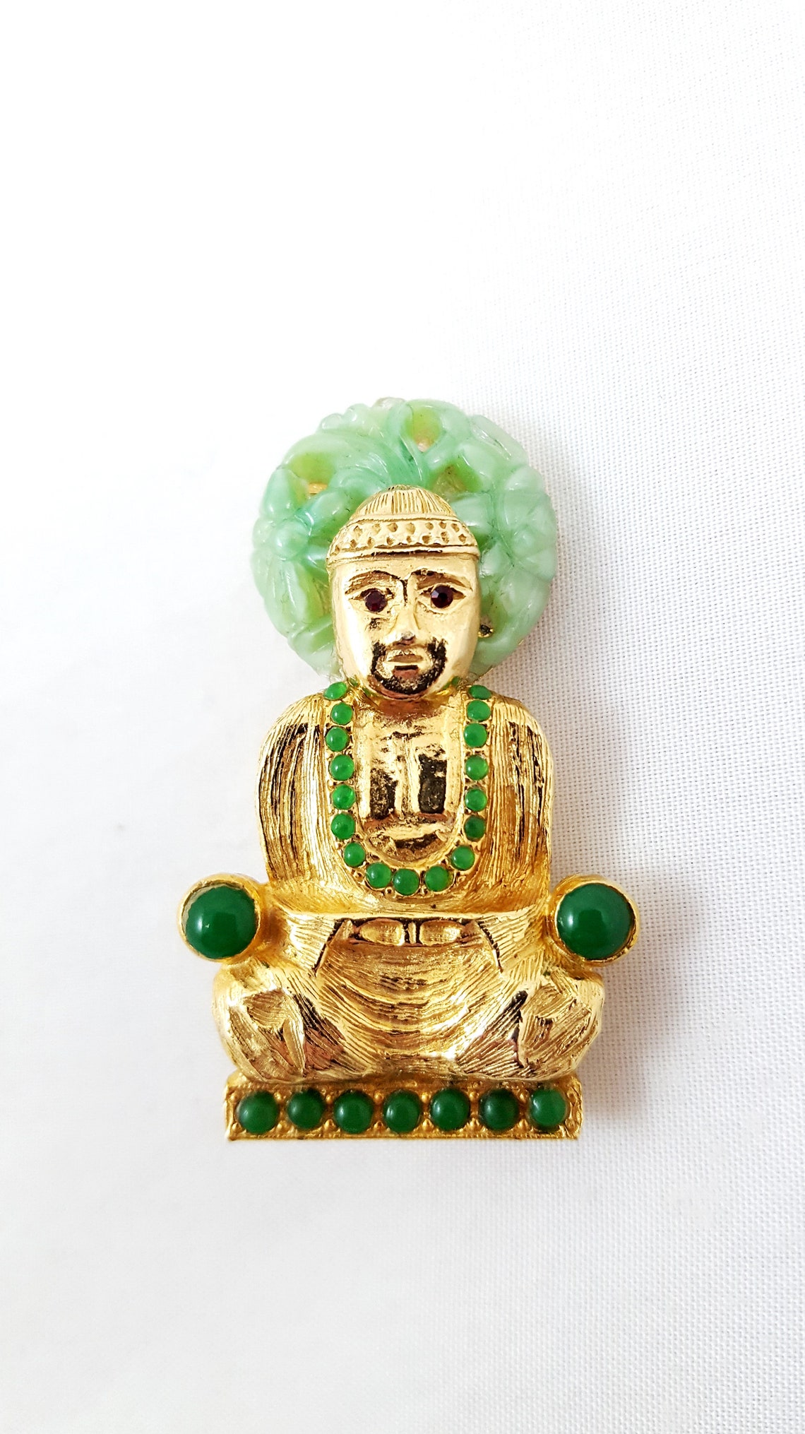Vintage Brooch HATTIE CARNEGIE Brooch BUDDHA Brooch Faux Jade - Etsy
