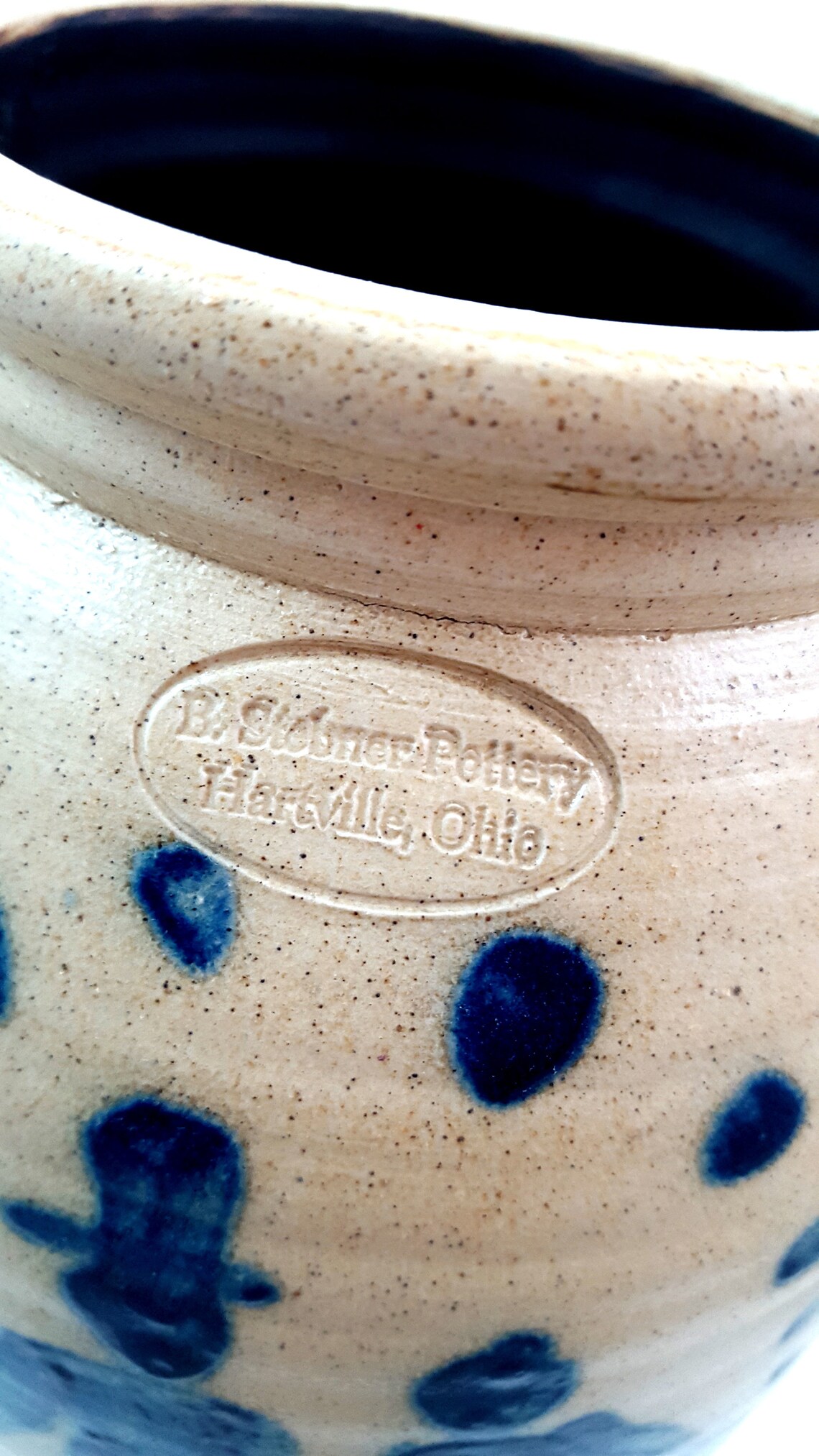 Vintage Stebner Pottery Crock Salt Glaze The Picnic LIMITED | Etsy