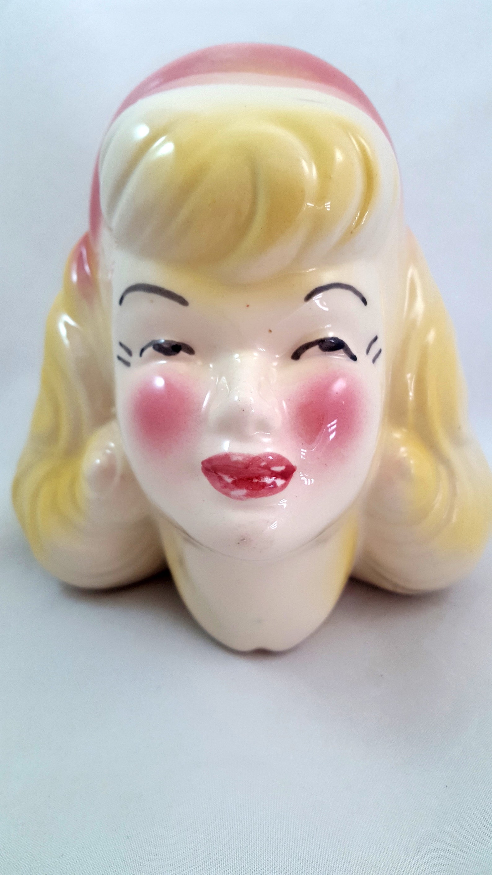 Vintage Head Vase Pottery Head Vase Mid Century Old Hollywood | Etsy