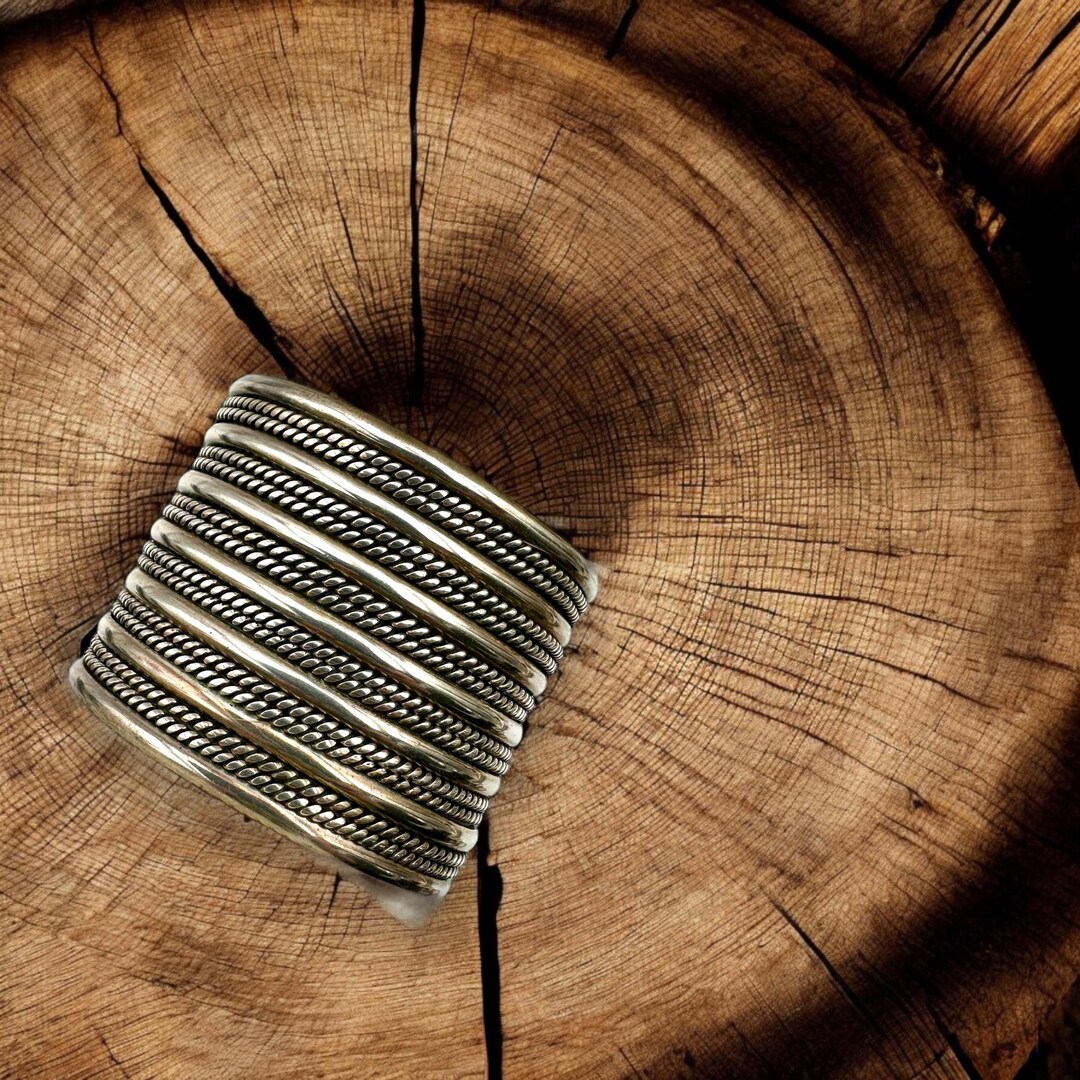 Vintage Cuff Taxco Cuff Multi Row Cuff Signed Cuff Sterling Silver Rope ...