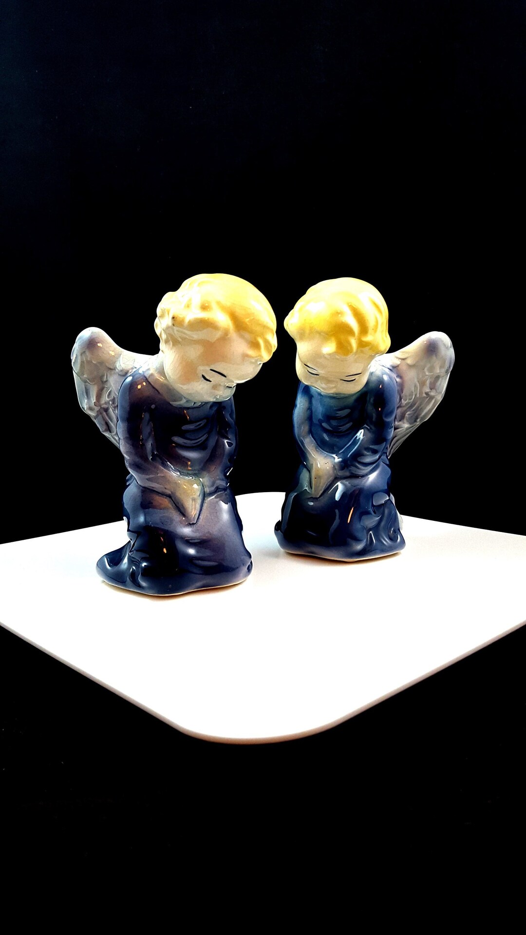 Vintage Royal Copley Angel WALL POCKETS Pair Sleeping Angels Succulent ...
