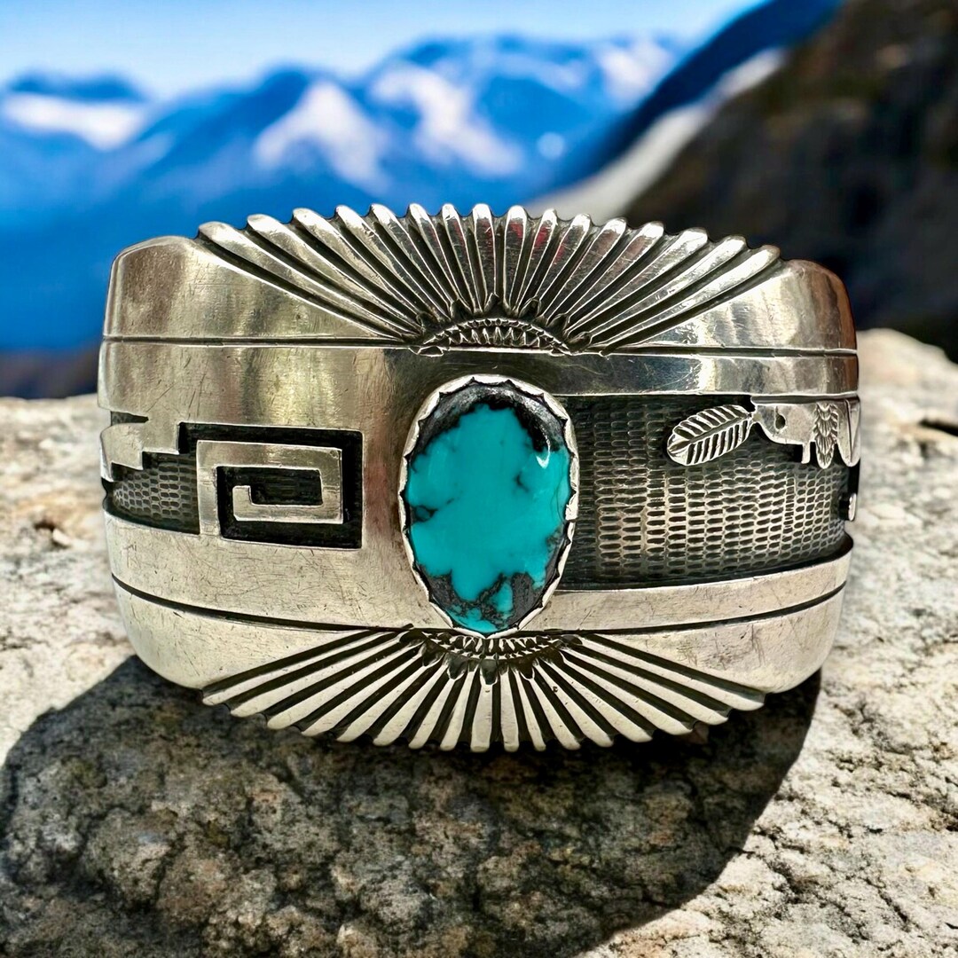 Vintage Native American Cuff Charlie Bowie Cuff Sterling Silver Cuff ...