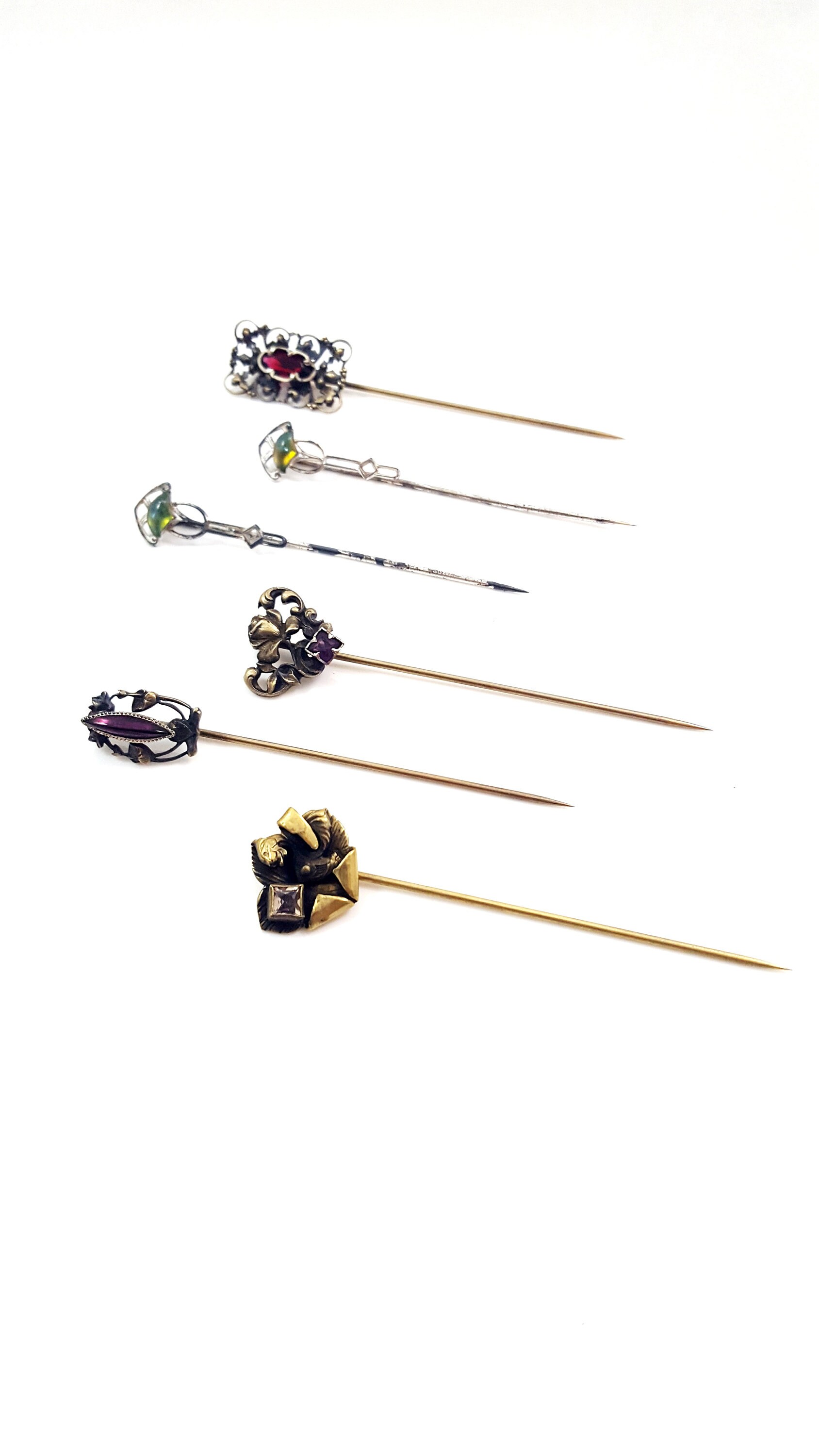 Vintage Stick Pin Hat Pin Stick Pin Lot Amethyst Garnet | Etsy
