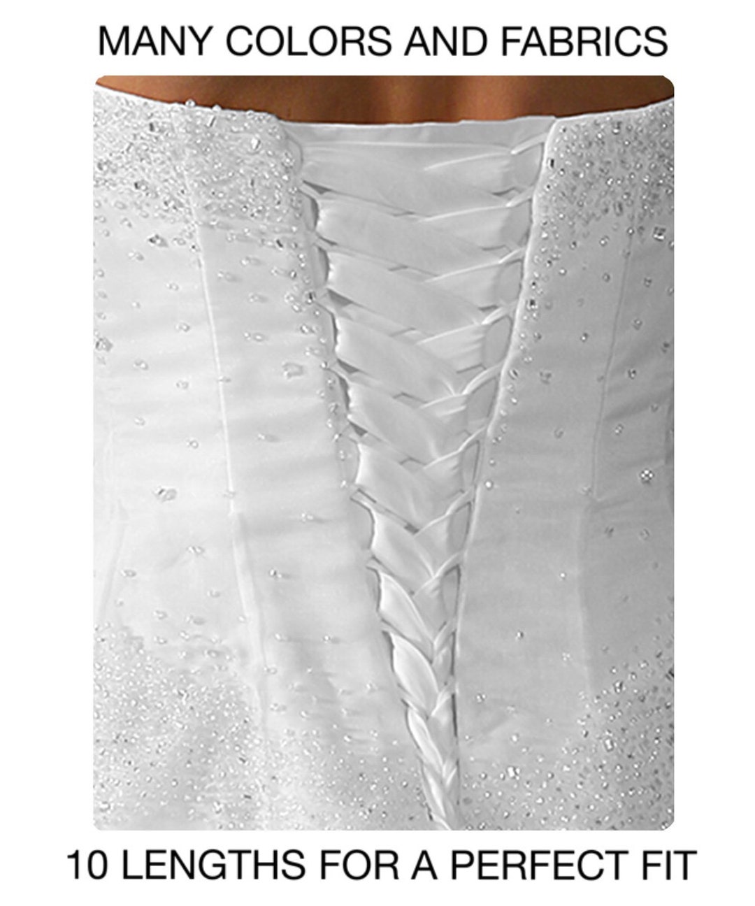 Laceeis Corset Back Kit White Satin Wedding Bridesmaid Gown Zipper ...