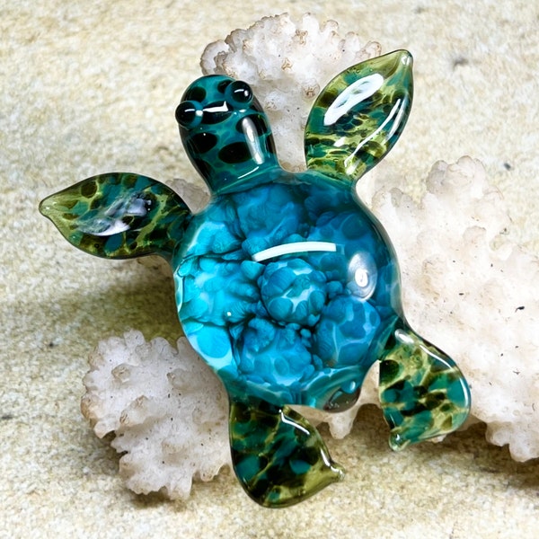 Turtle Glass Beads - Etsy