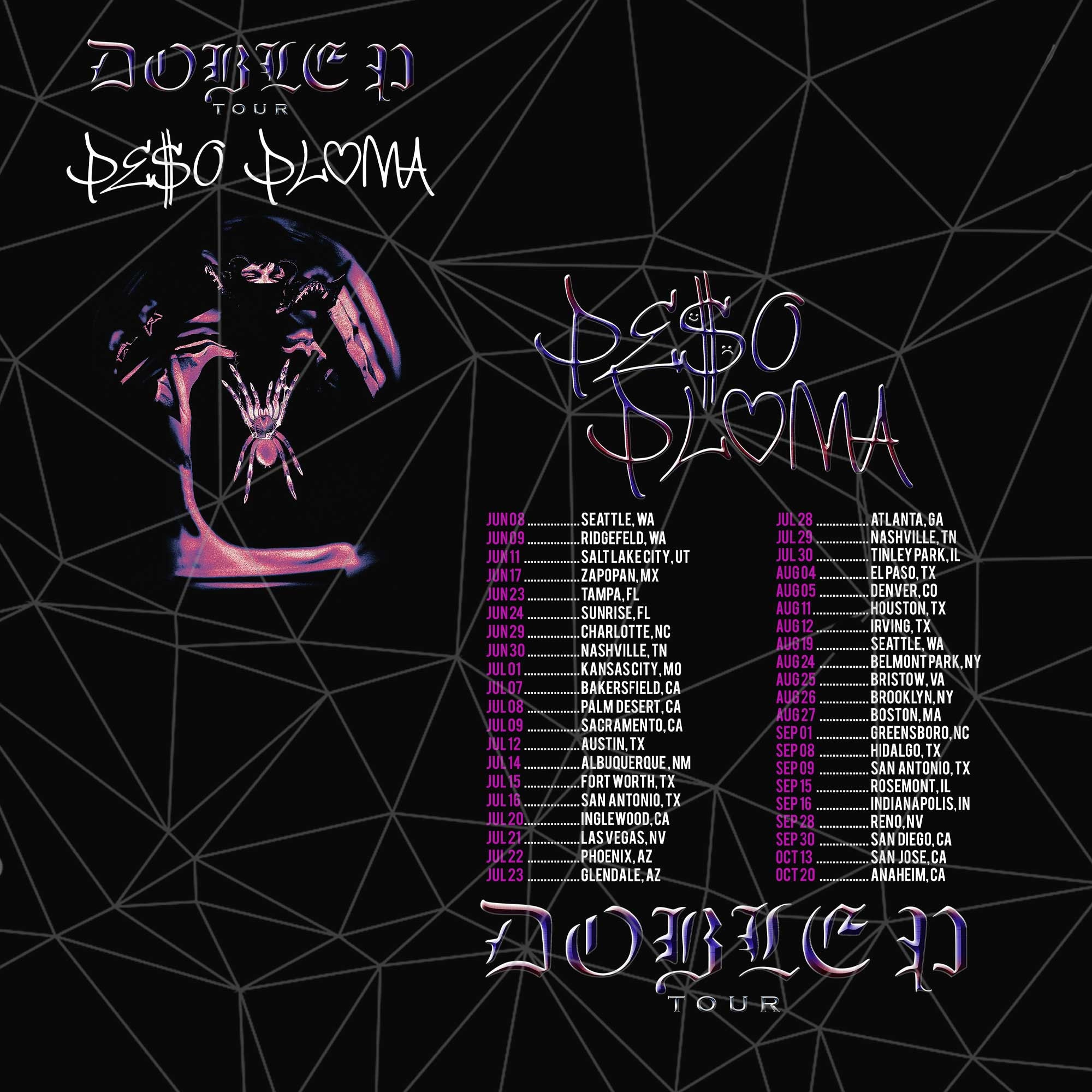 Peso Pluma Music PNG File, Peso Pluma Doble P Tour 2023 PNG, Peso Pluma ...