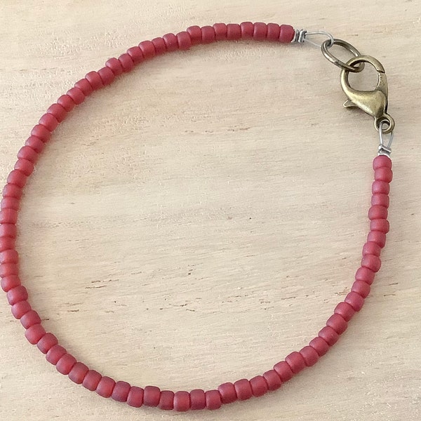 Red Seed Bracelet - Etsy
