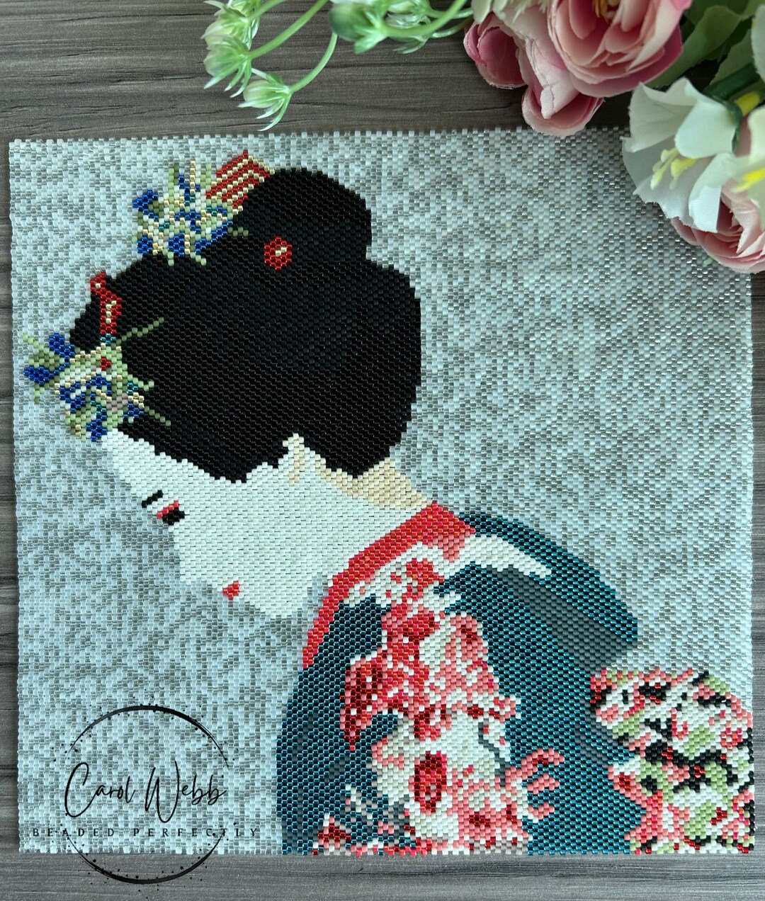 Beautiful Japanese Geisha, PDF Pattern Download, Peyote Stitch Beading ...