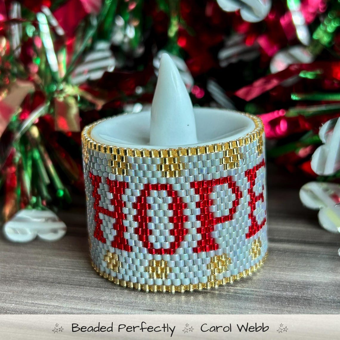 Hope Tea Light Wrap, Peyote Stitch Beading, PDF Pattern Download - Etsy