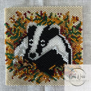 Badger, Coaster, Peyote Stitch Beading, PDF Download Pattern - Etsy