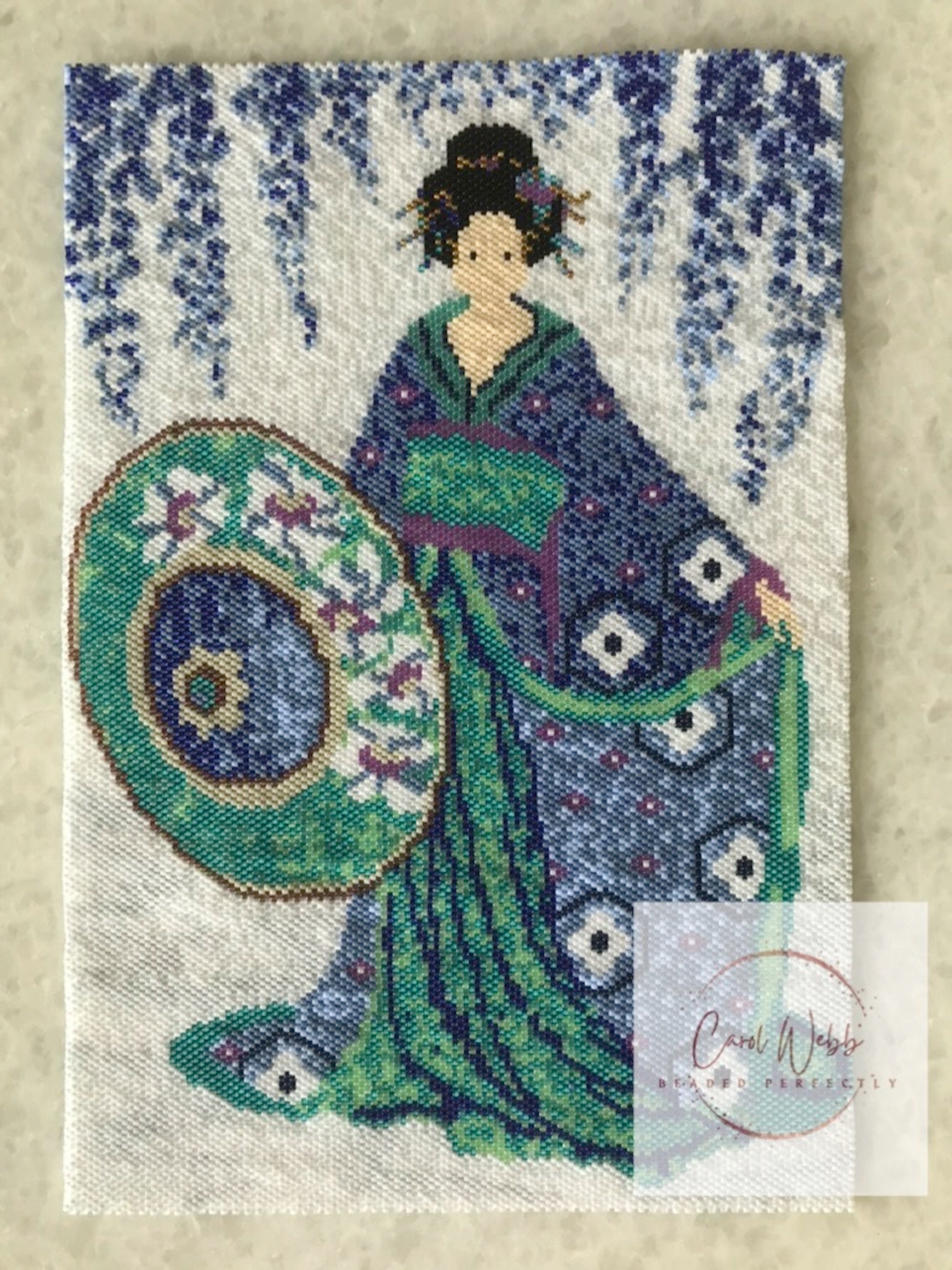 Japanese Blue Geisha, PDF Pattern Download, Peyote Stitch Beading - Etsy