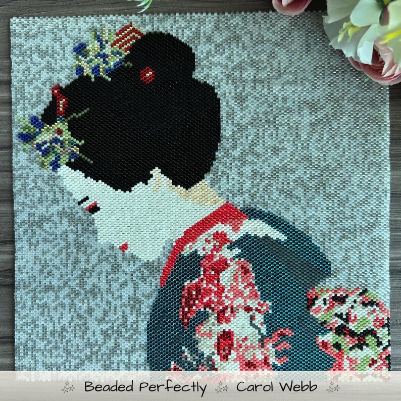 Beautiful Japanese Geisha, PDF Pattern Download, Peyote Stitch Beading ...