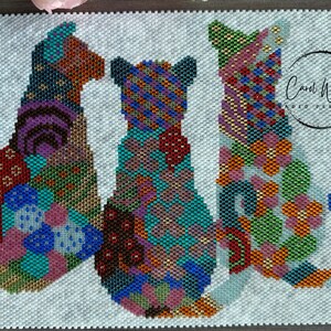 Patchwork Cats, PDF Pattern Download, Peyote Stitch Beading - Etsy