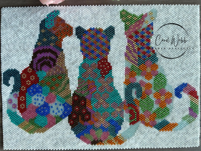 Patchwork Cats, PDF Pattern Download, Peyote Stitch Beading - Etsy
