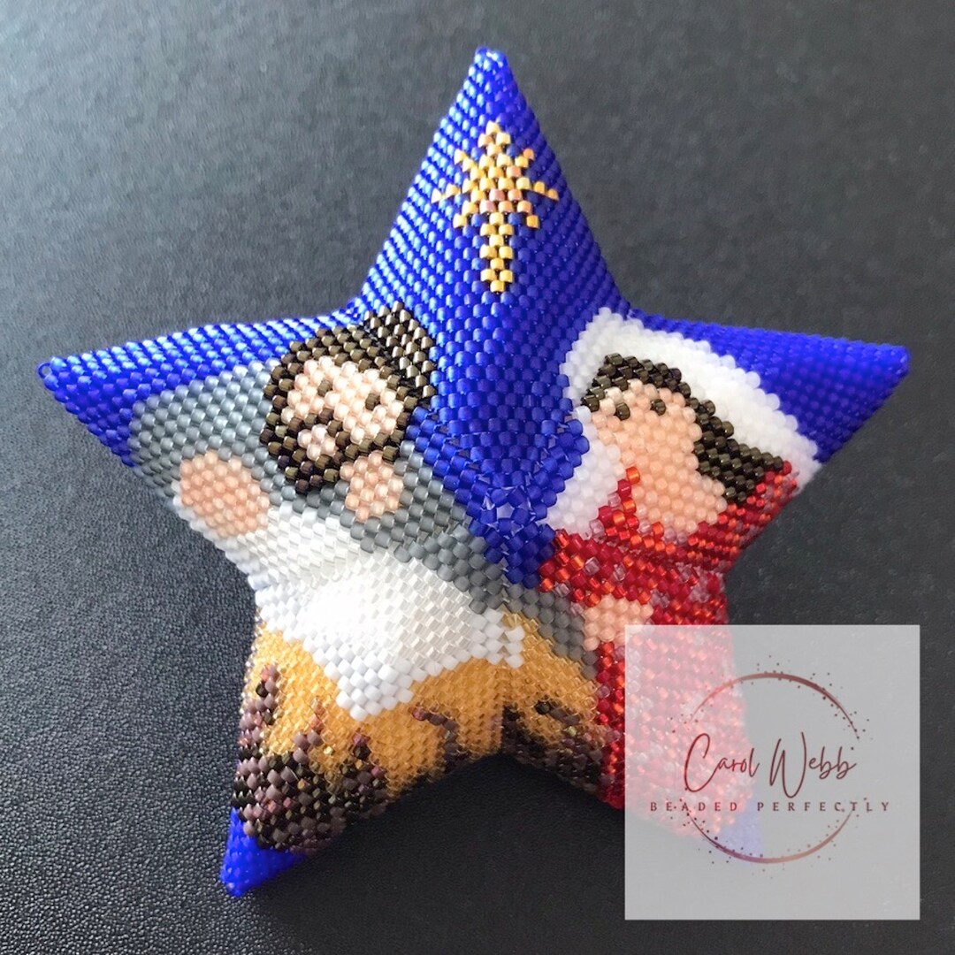 Nativity, 3D Star, PDF Pattern Download, Peyote Stitch Beading - Etsy